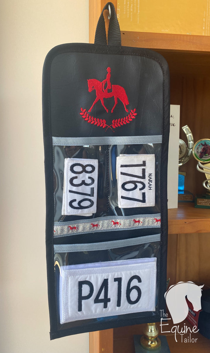 Bridle number holder with embroidered Name or Text – The Equine Tailor