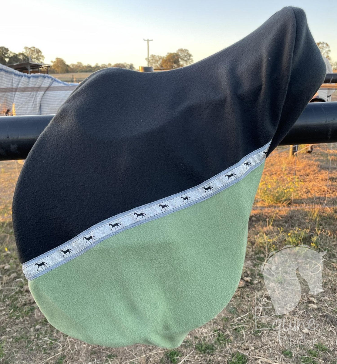 Fitted Saddle Cover - Custom Made - With Ribbon and up to 3 colours ...
