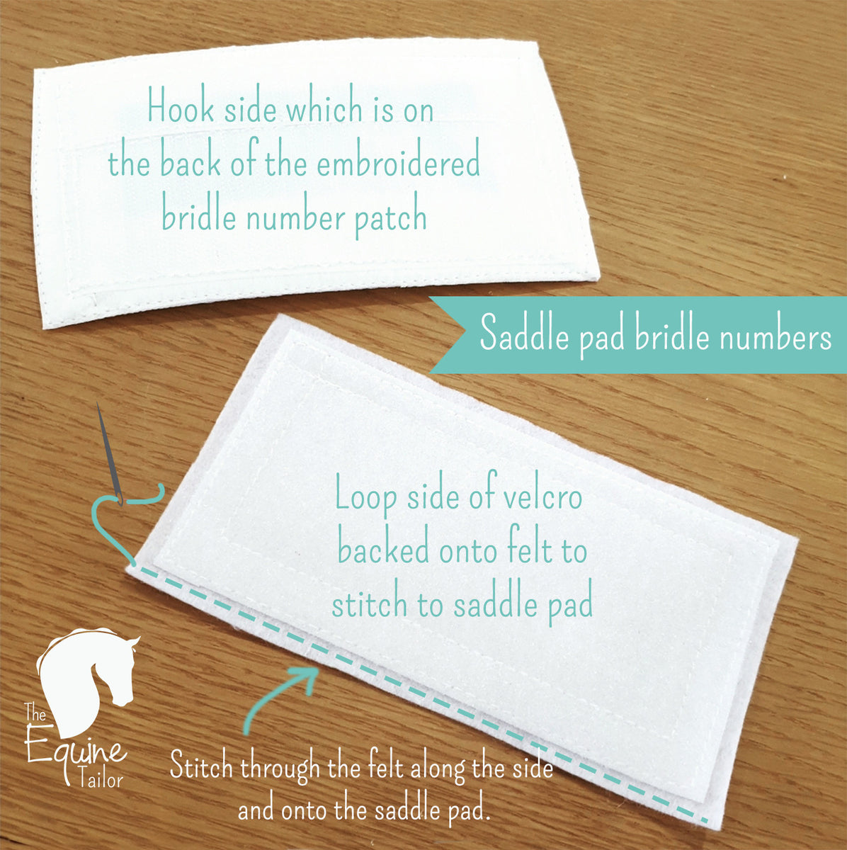 Embroidered Bridle numbers for saddle pad- 1 pair for each side of you ...